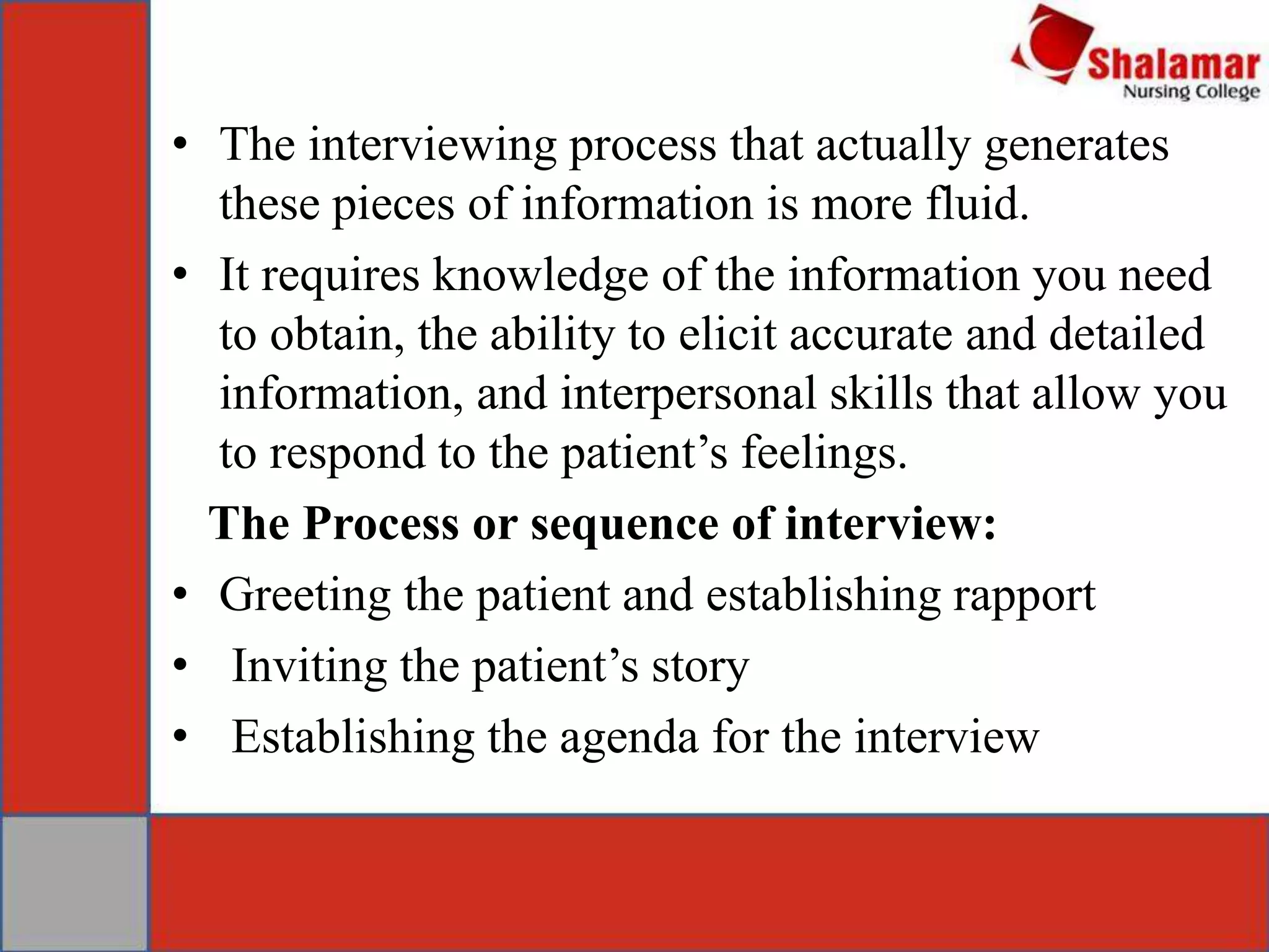 Interviewing skills & Health History | PPT
