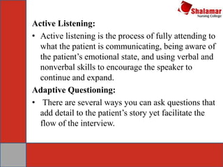 Interviewing skills & Health History | PPT
