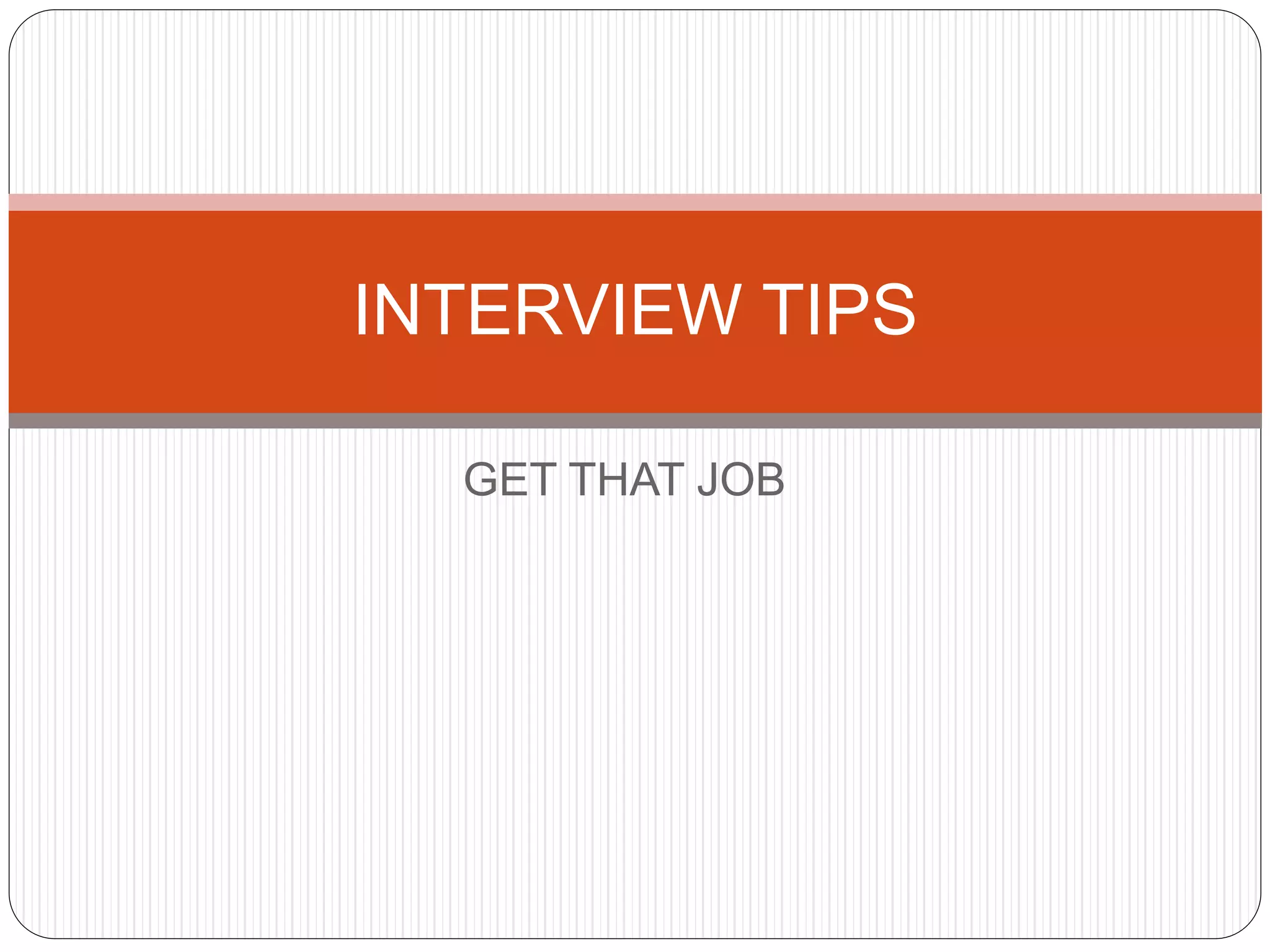 Interview skills presentation | PPTX
