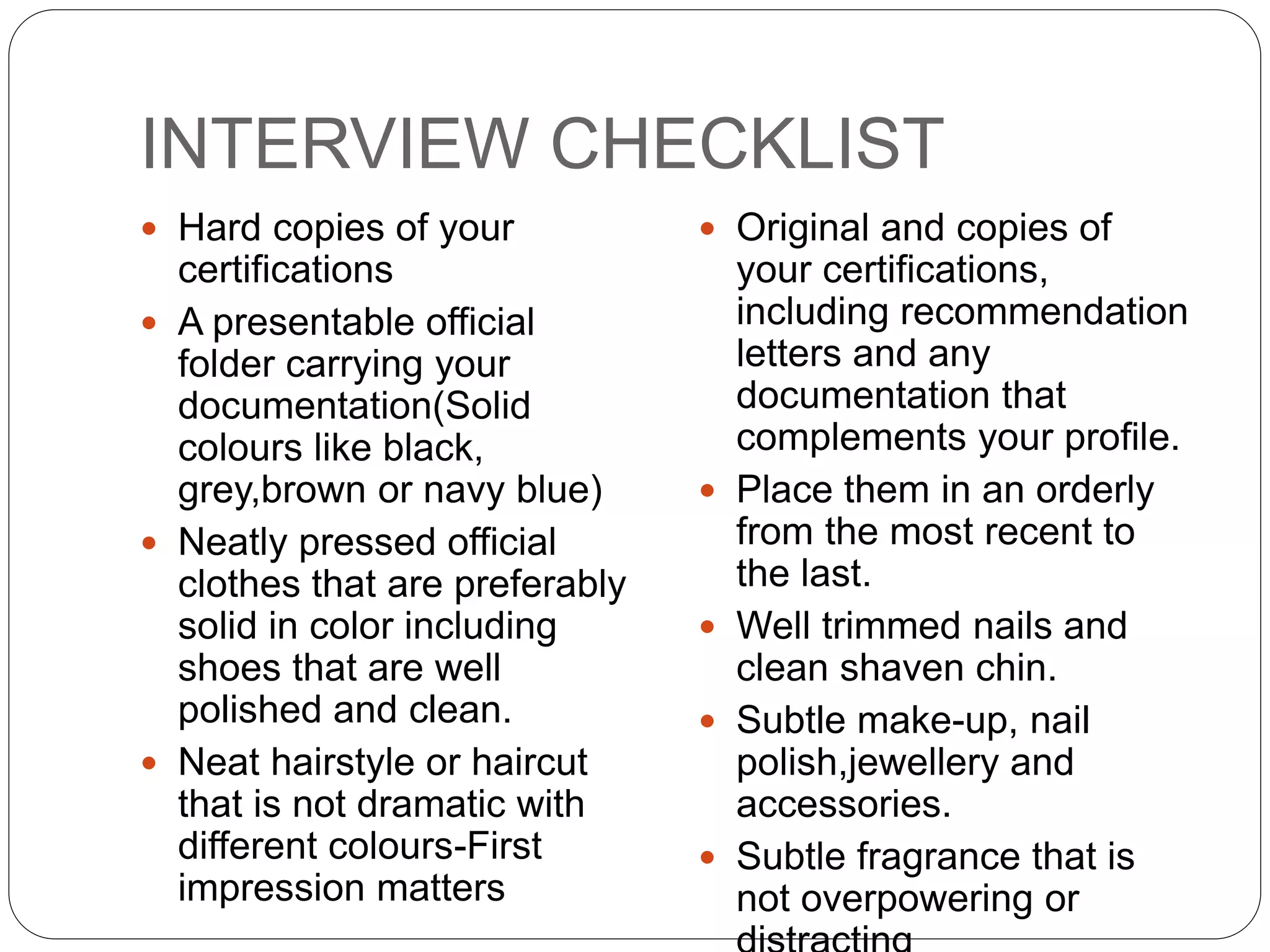 Interview skills presentation | PPTX