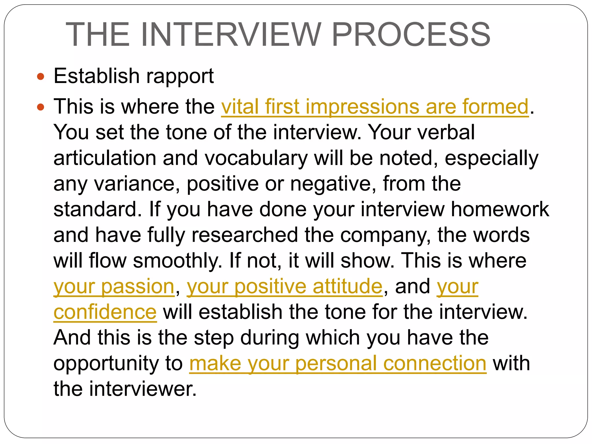 Interview skills presentation | PPTX