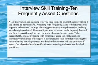 Ten Frequently Asked Questions During Job Interviews | PDF | Resume ...