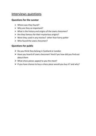 Interviews questions | DOCX