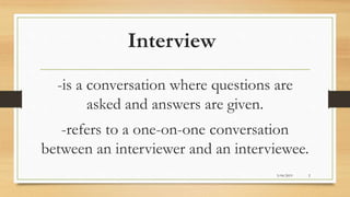 Interview story report | PPTX