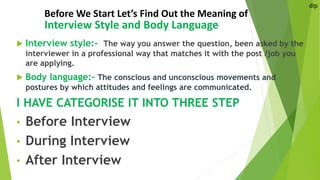 Interview styles and body languages | PPTX