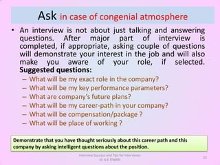 Interview success and tips for interviews | PPT