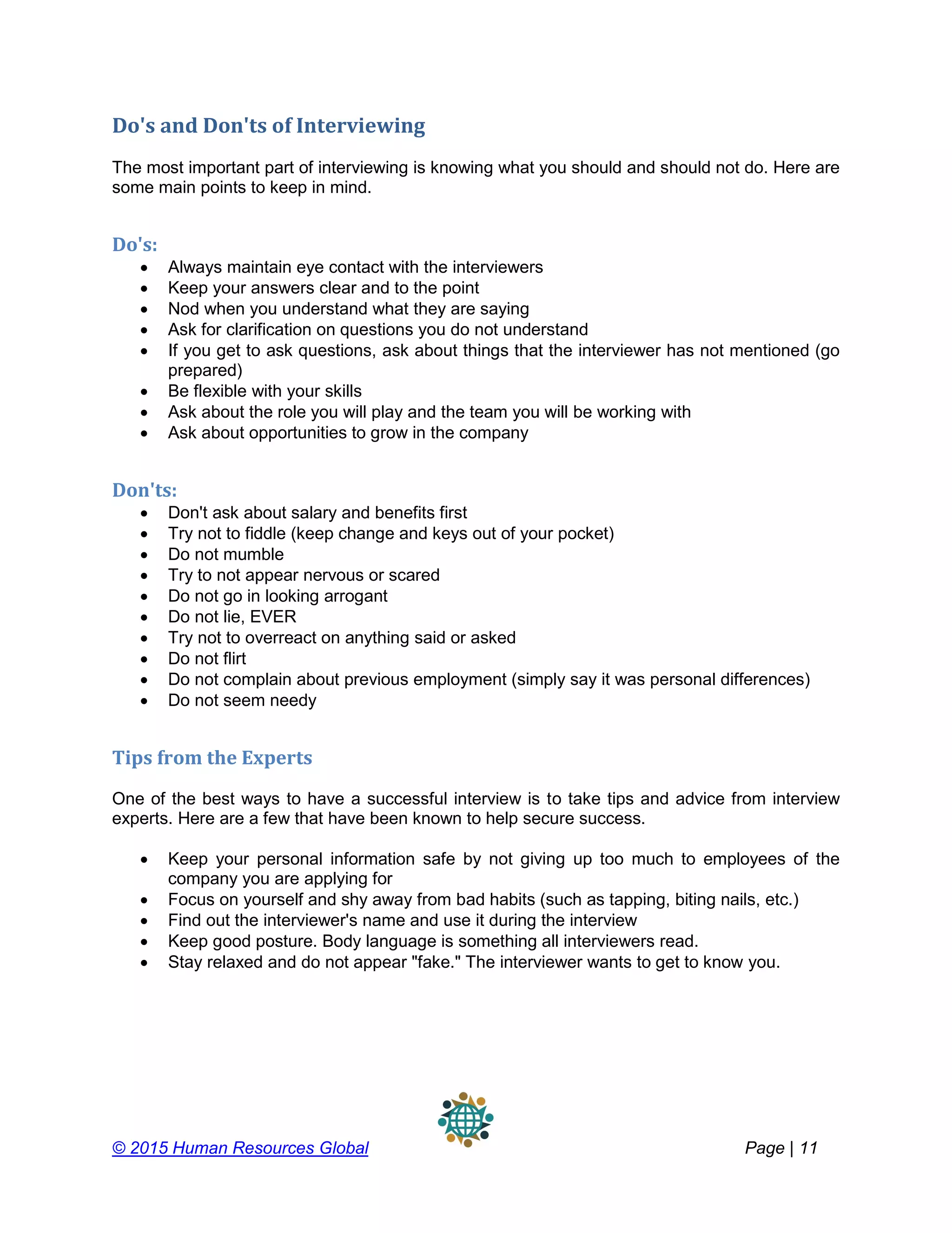 Interview success stories | PDF | Resume Writing and Advice | Job Search