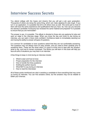 Interview success stories | PDF | Resume Writing and Advice | Job Search