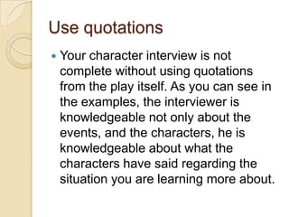 Interview techniques-Assessment for Macbeth | PPT