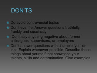 Interview techniques ppt | PPTX