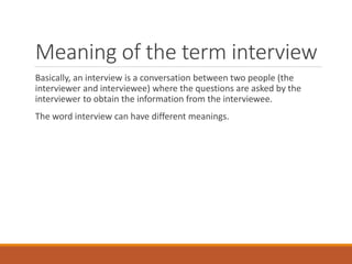 Interview techniques | PPTX