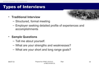 Interview Techniques Basic Needs To Develop Your Interview Skills | PPT