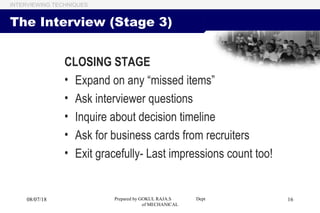Interview Techniques Basic Needs To Develop Your Interview Skills | PPT
