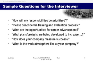 Interview Techniques Basic Needs To Develop Your Interview Skills | PPT