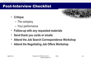 Interview Techniques Basic Needs To Develop Your Interview Skills | PPT