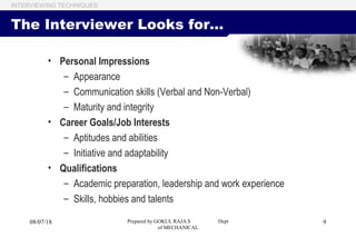 Interview Techniques Basic Needs To Develop Your Interview Skills | PPT