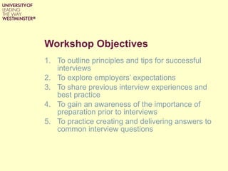 Interview techniques workshop | PPT