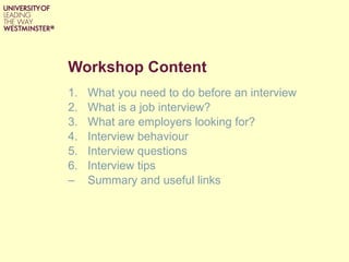 Interview techniques workshop | PPT
