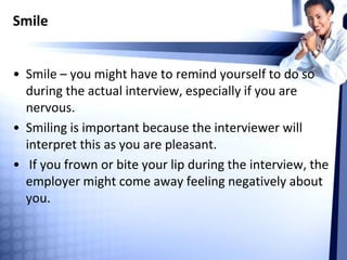 Interview tip #10 watch your body language | PPT