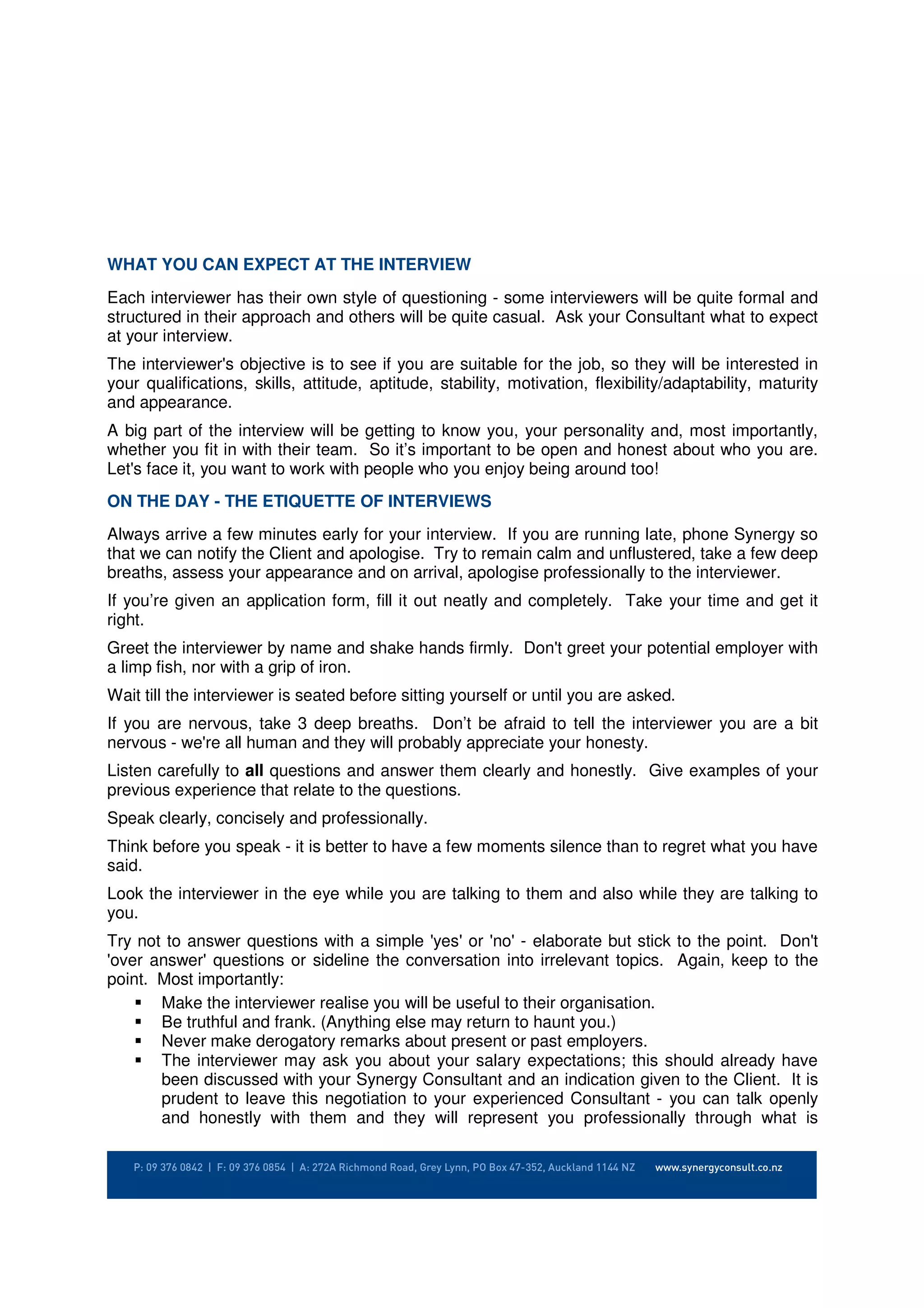 Interview tips | PDF