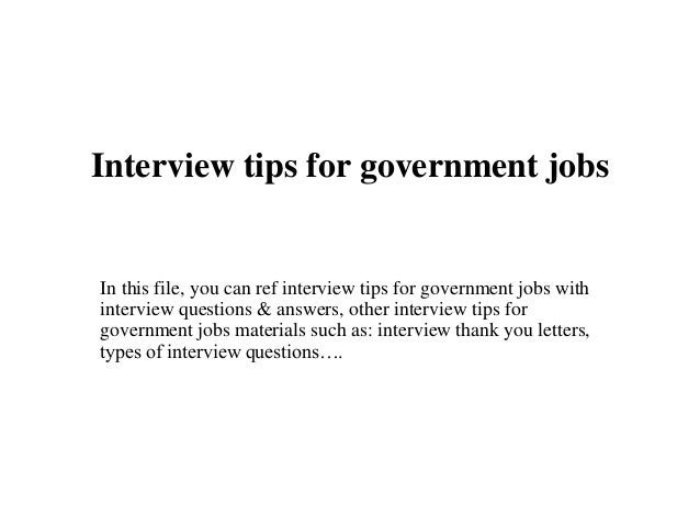 Interview tips for government jobs
