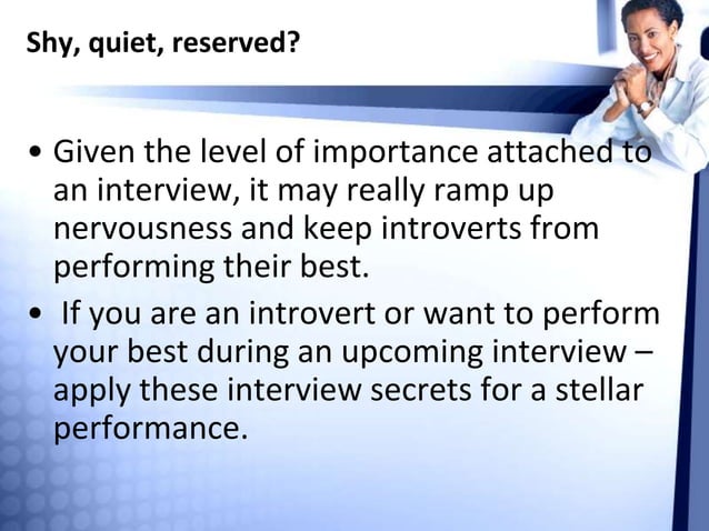 Secret interview tips for introverts | PPT