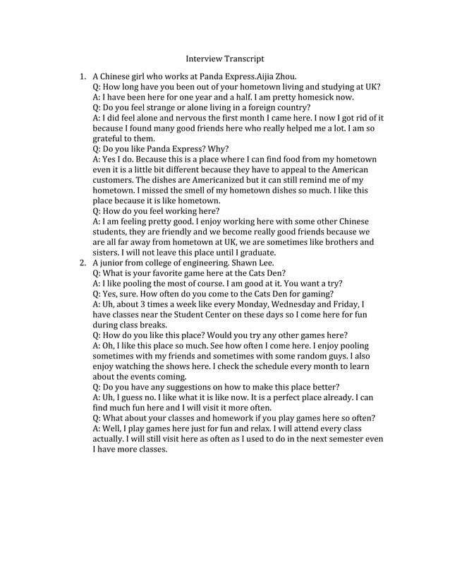 Interview transcript | PDF