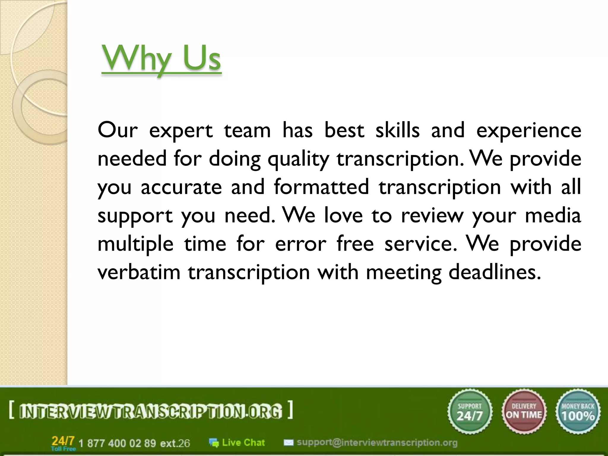 Interview transcription | PDF | Freelance Writing | Content Production