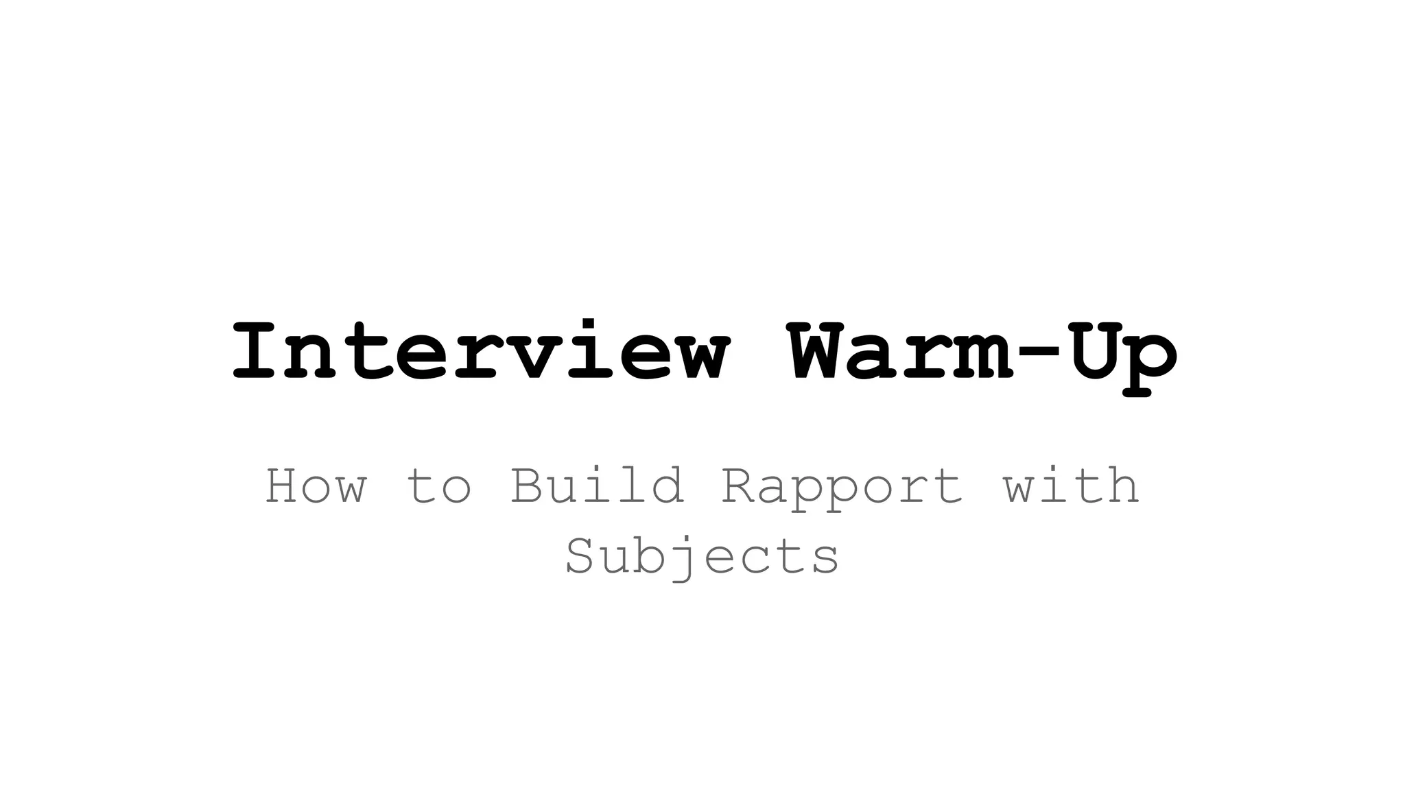 Interview warm up | PPTX