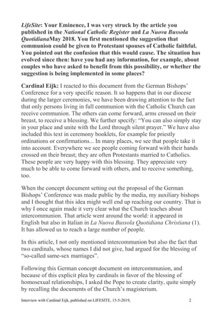 Interview with Dutch Cardinal Eijk, https://www.slideshare.net/CSR ...