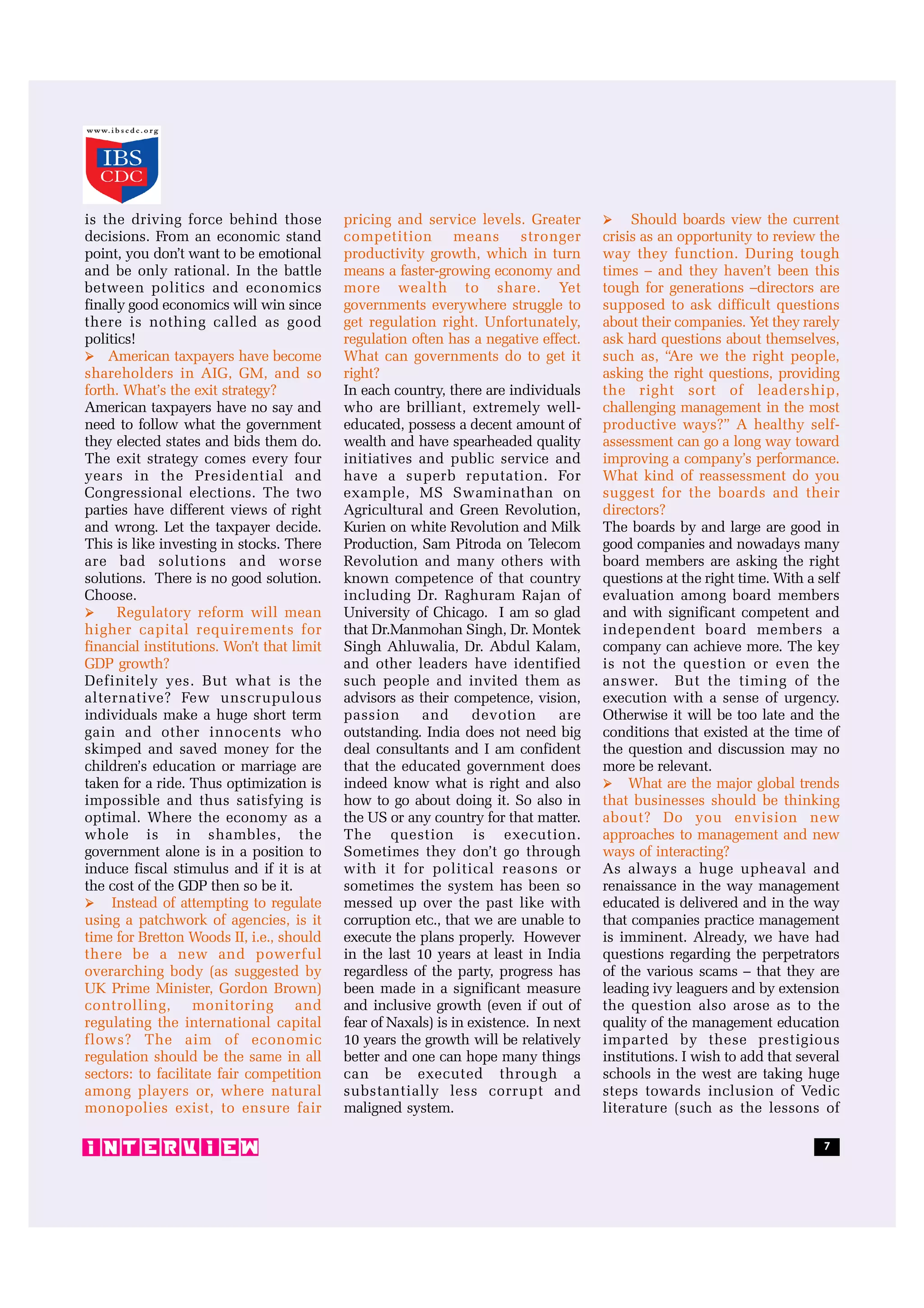 Interview With Dr. Bala V Balachandran | PDF