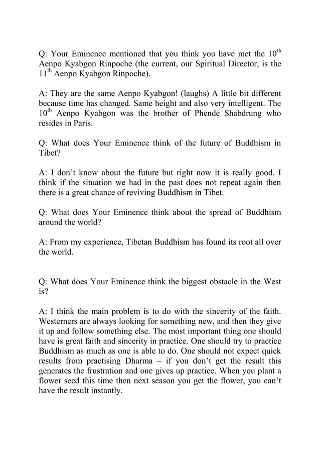 Interview with h.e. luding khenchen rinpoche | PDF | Buddhism ...