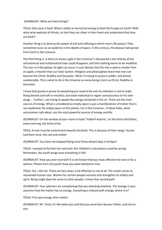 Interview with nikola tesla from 1899 | DOCX