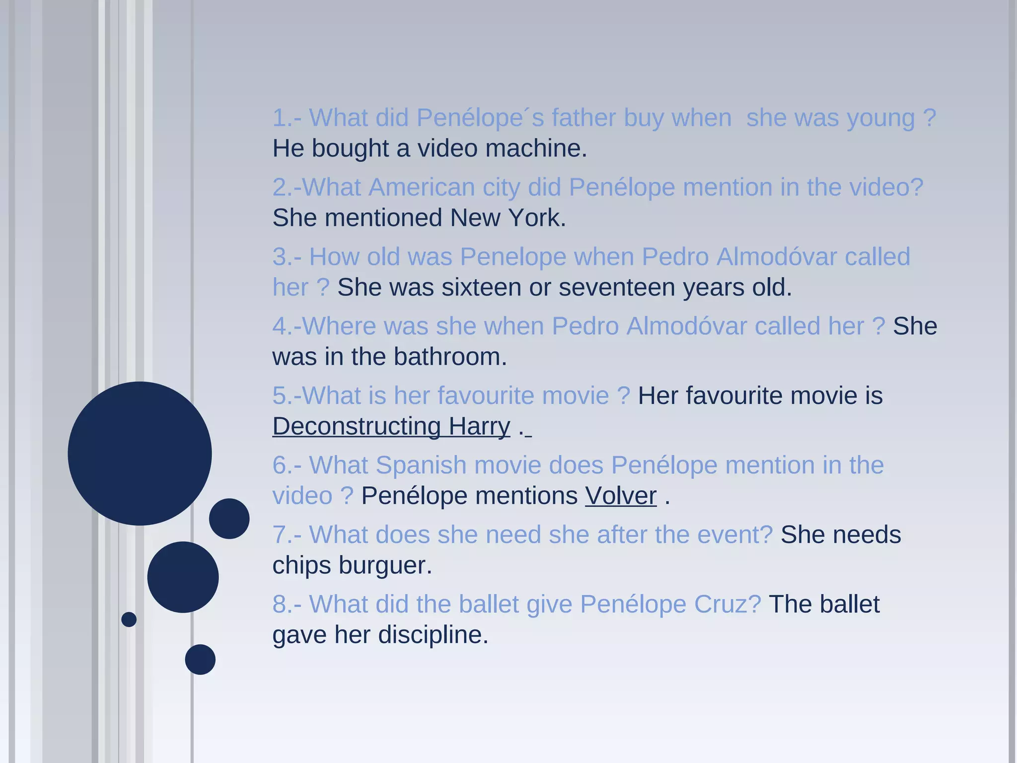 Interview with penélope cruz | PPT | Movies | Entertainment