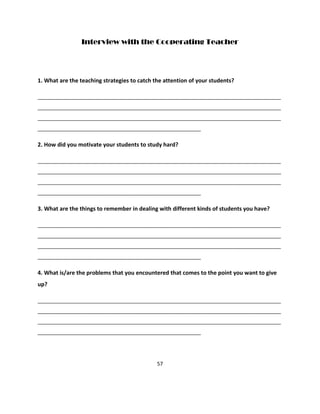 Interview with the Cooperating Teacher - FS I | DOCX