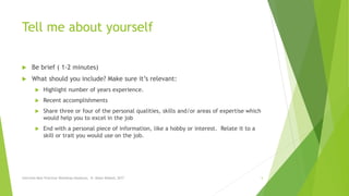 Interviewing Workshop | PPTX