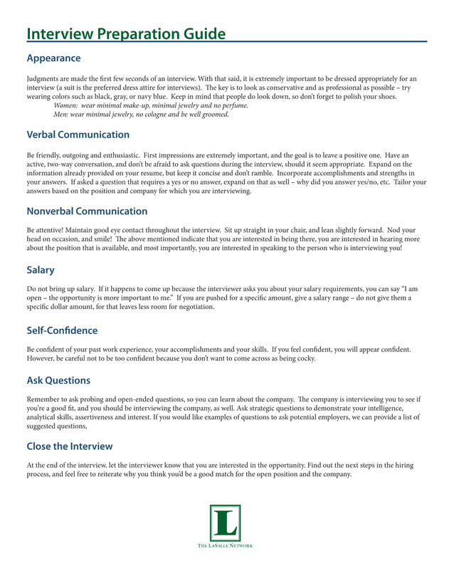 Interview Workshop Handout Packet | PDF | Resume Writing and Advice | Job Search