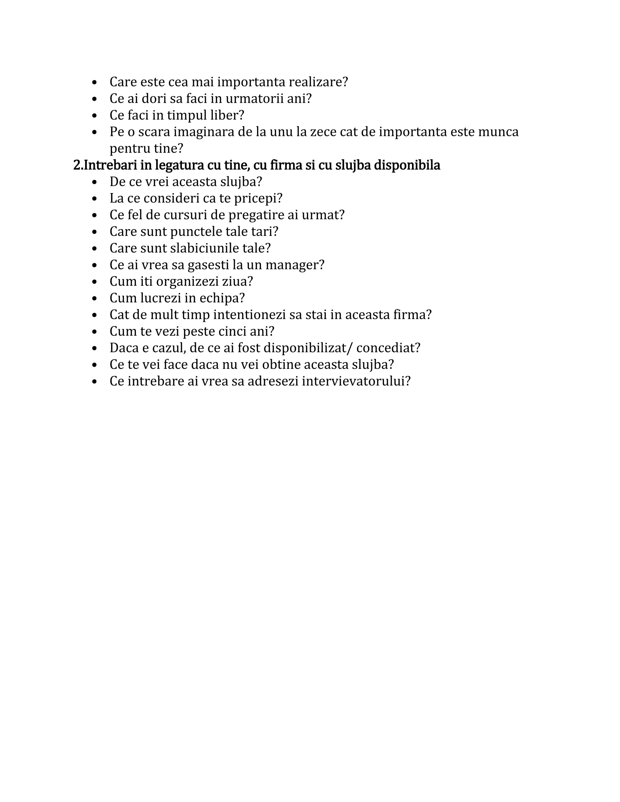 Interviul de angajare | PDF