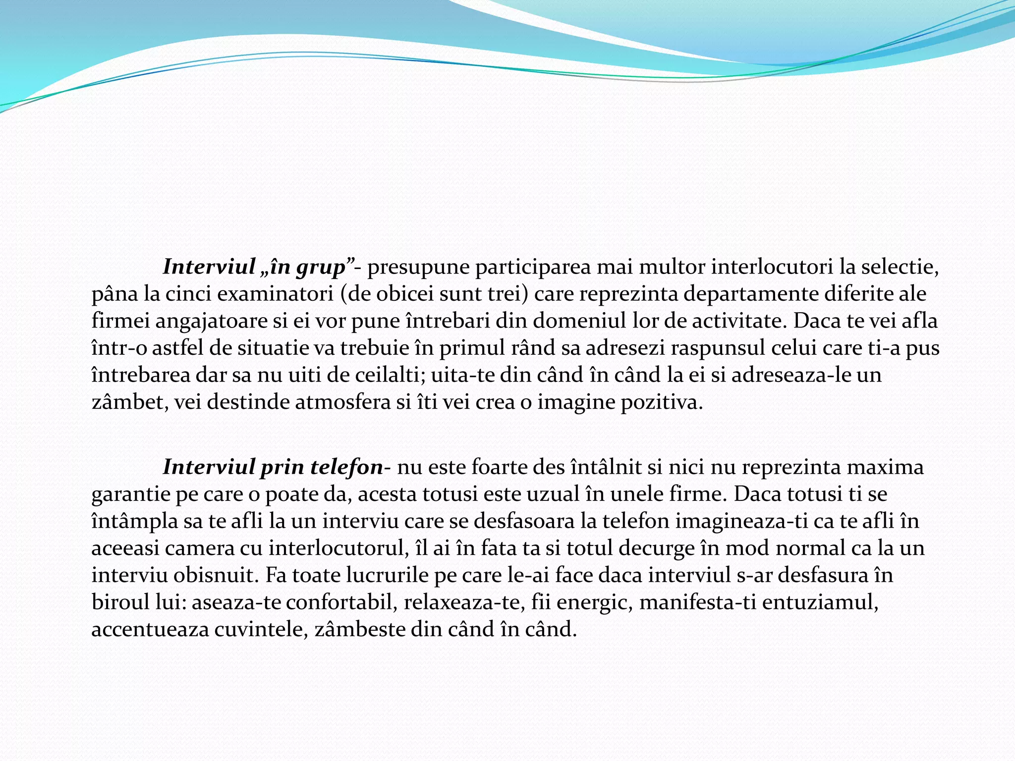 Interviul de angajare rasunoiu roxana | PPTX
