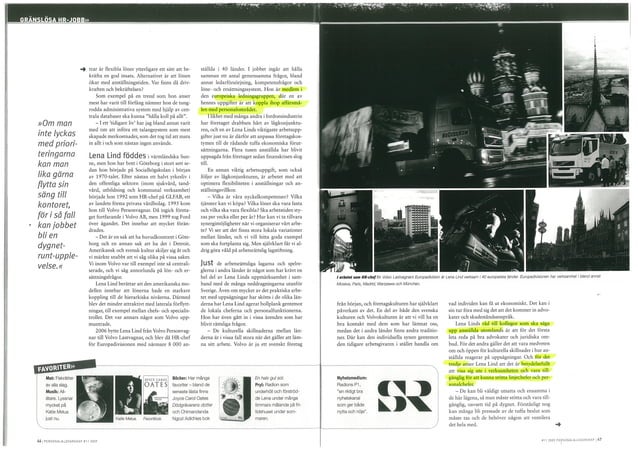 Intervju Lena Lind I P&L 11 2009 | PDF