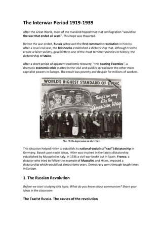 Interwar period | PDF | Economy | Business and Finance