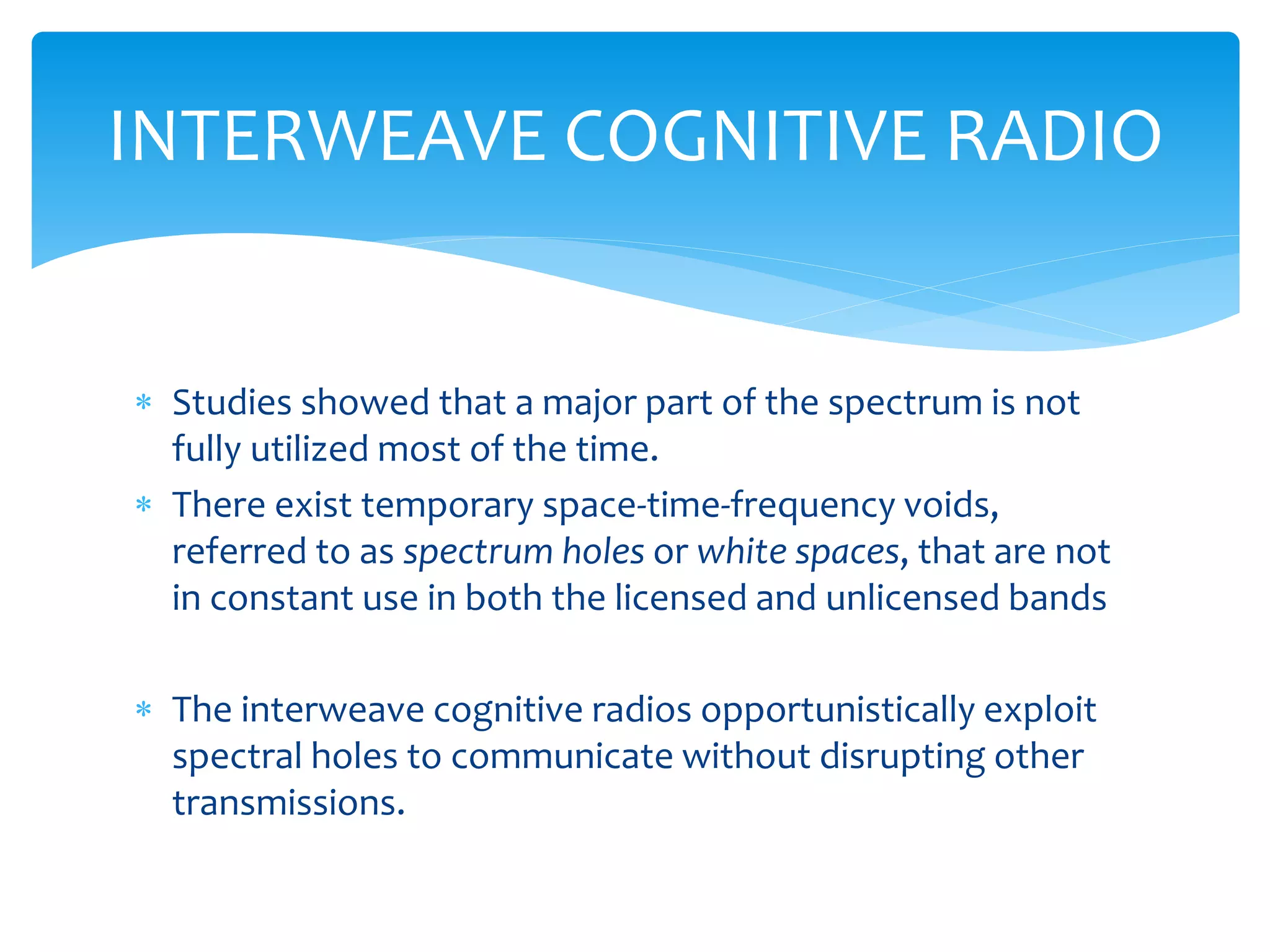 INTERWEAVE COGNITIVE RADIO.pptx