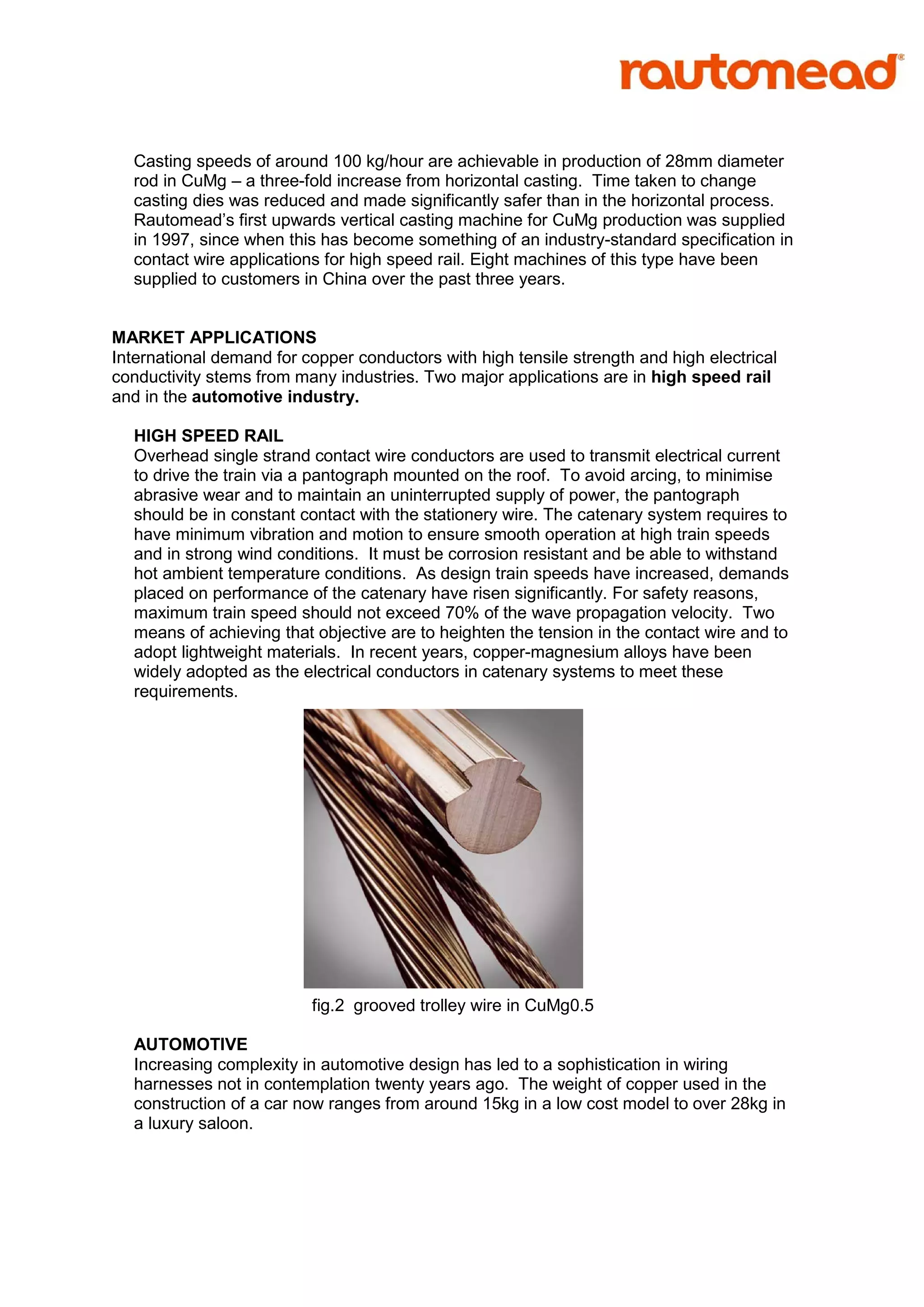 CONTINUOUS CASTING OF COPPER MAGNESIUM CONDUCTOR ALLOYS | PDF