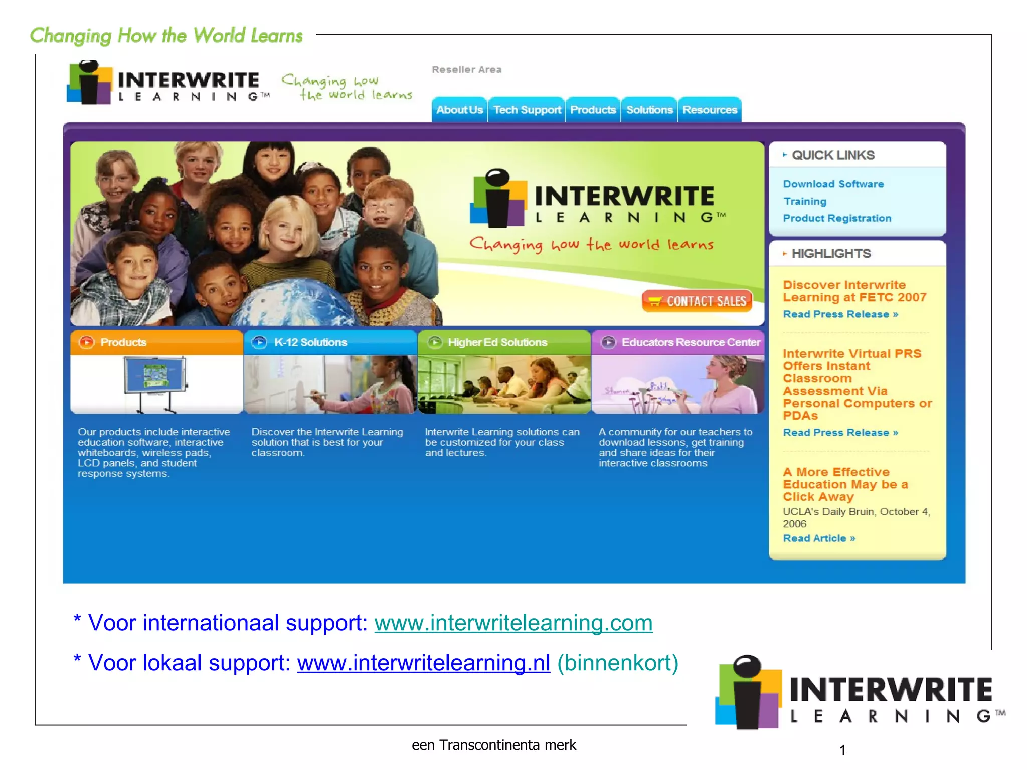 Interwrite Learning Onderwijsoplossingen | PPT