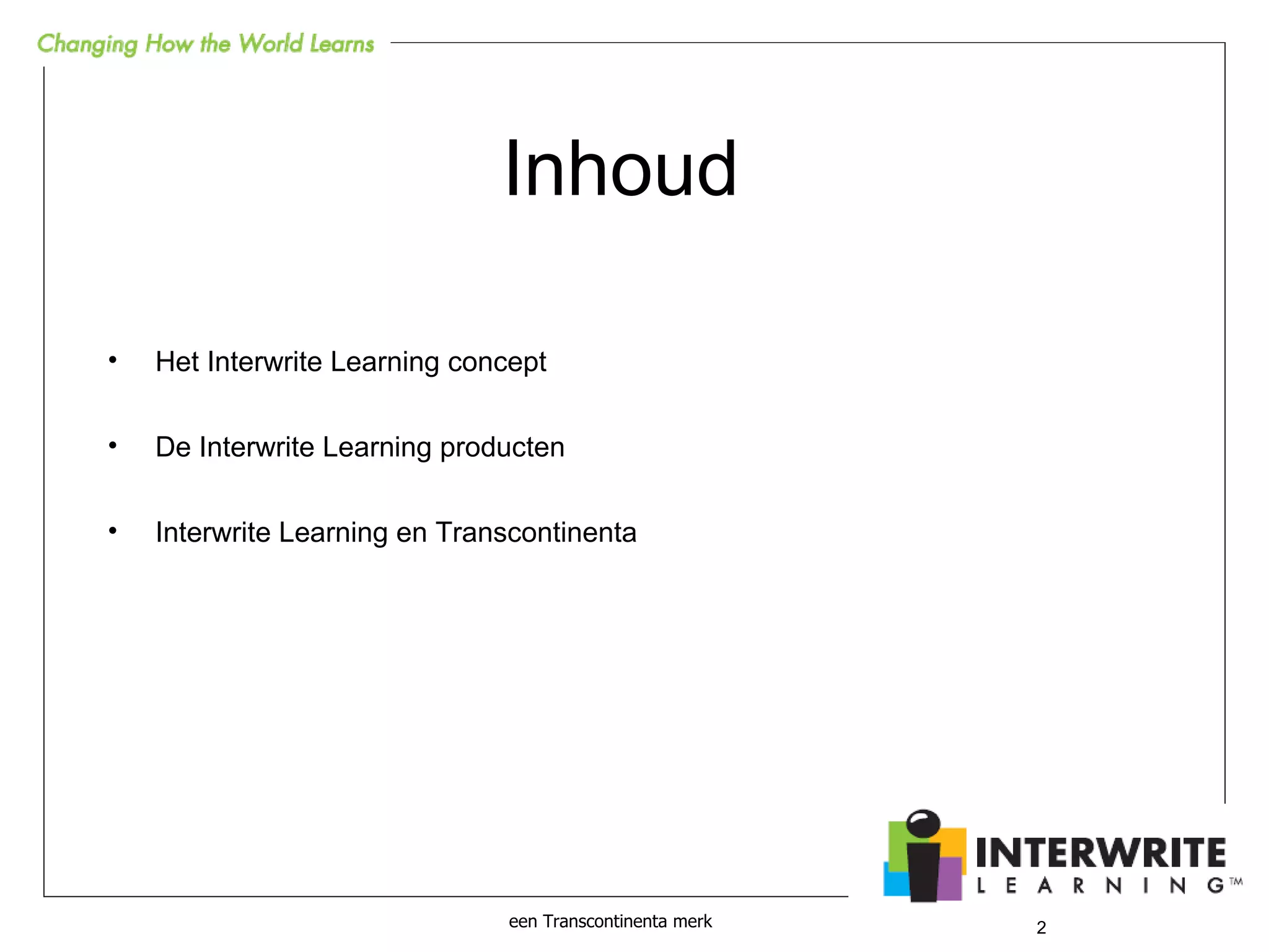Interwrite Learning Onderwijsoplossingen | PPT