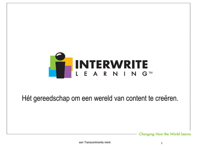 Interwrite Learning Onderwijsoplossingen | PPT