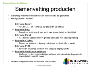 Interwrite Learning Onderwijsoplossingen | PPT