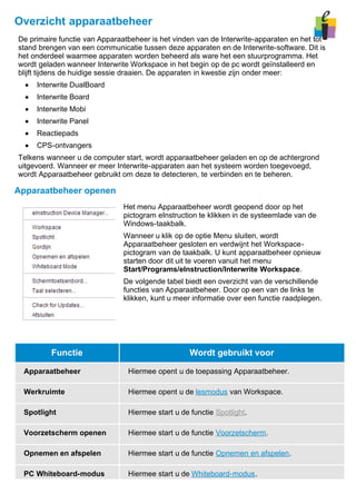 Interwrite Device Manager handleidingen | PDF