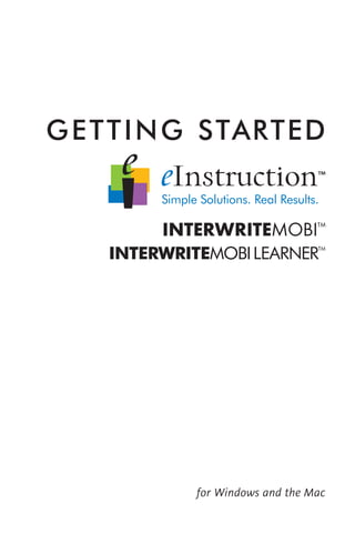 Interwrite mobi getting started | PDF