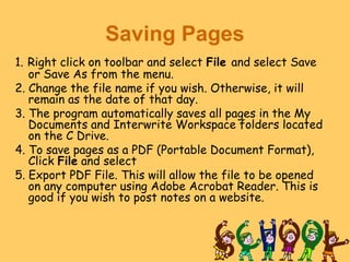 Interwrite training | PPT